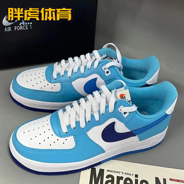 Nike Air Force 1 AF1 GS white blue women's low-top air force sneakers ...