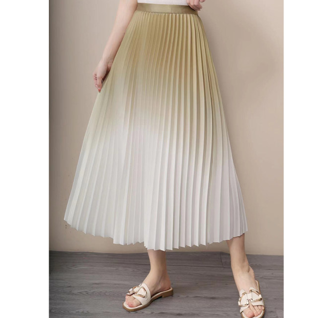 Gradient color skirt for women in summer 2025 new mid-length organ ...