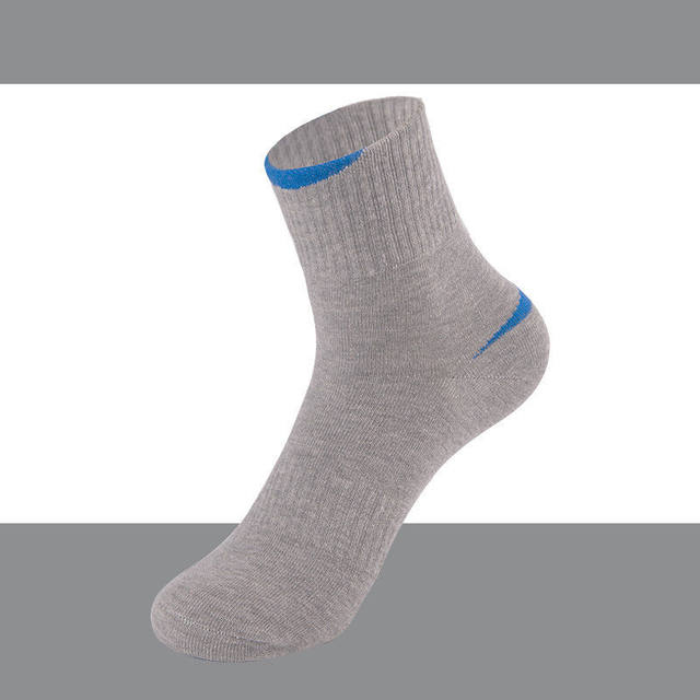 Pure white socks men's mid-calf spring and summer sports mid-waist ...