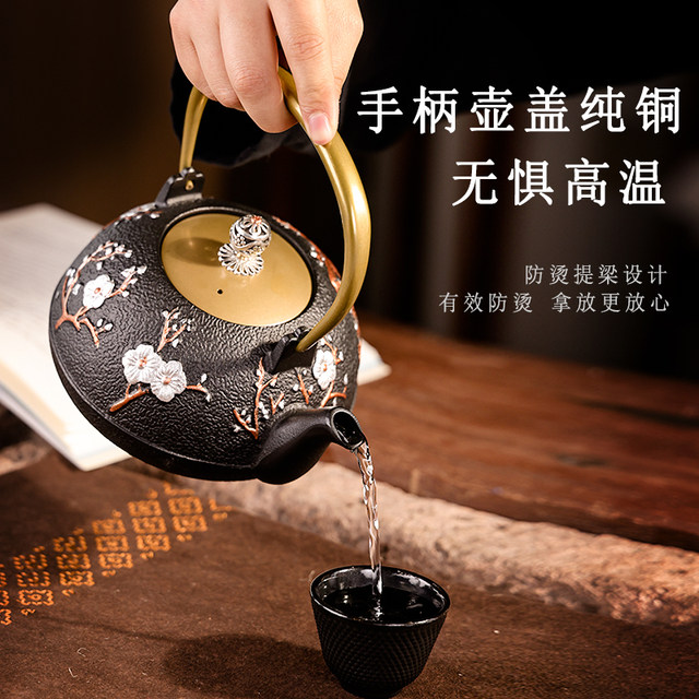 Cast iron boiling teapot Japanese -style home bubbles carbon furnace ...