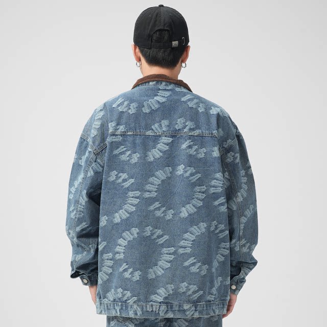 STA national tide logo design denim jacket men's autumn and winter ...