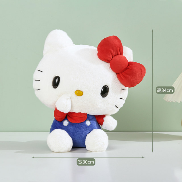 Japanese Sanrio genuine hellokitty tilted head Kat cat kt cat large size doll plush toy