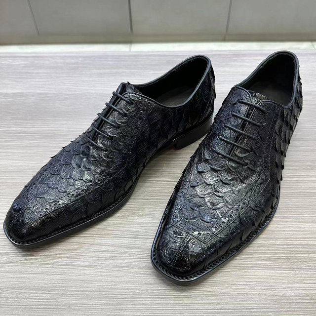 Ruthless Italian imported snakeskin slip-on business formal leather ...