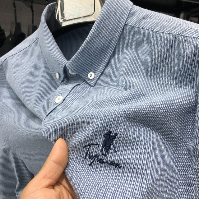 100%cotton long -sleeved shirt Men's spring and autumn casual Paul men ...