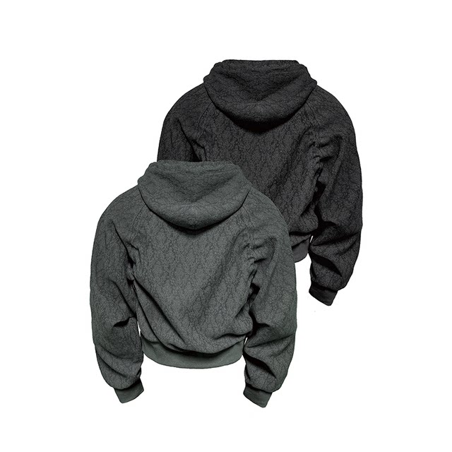 JCAESAR ZIPPER HOODIE Jacquard Sweater Jacquard Texture Short Wide Ragscuffs Can be Pulled