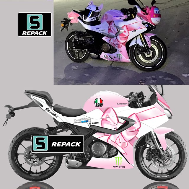 Applicable to the race 250mini print, flower sticker, body waterproof ...