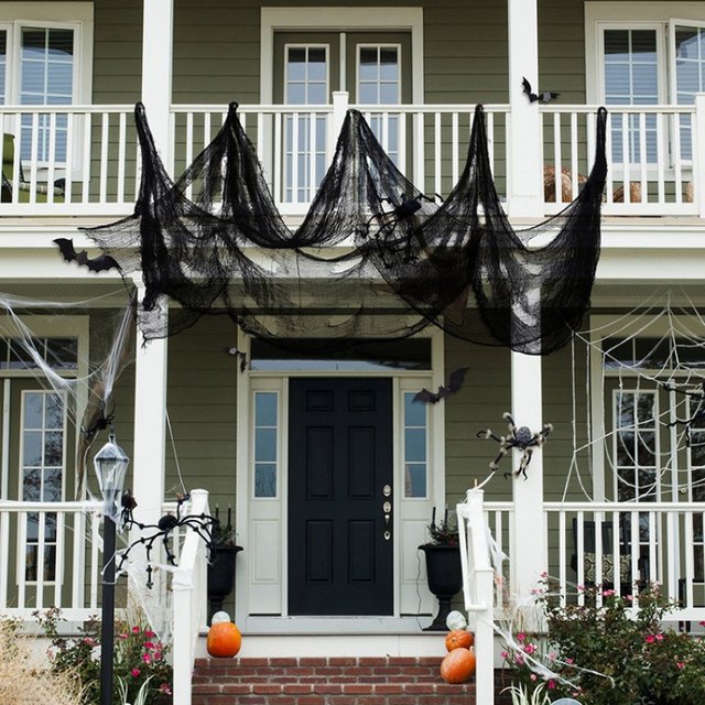 Halloween props black gauze room escape party theme set horror ...