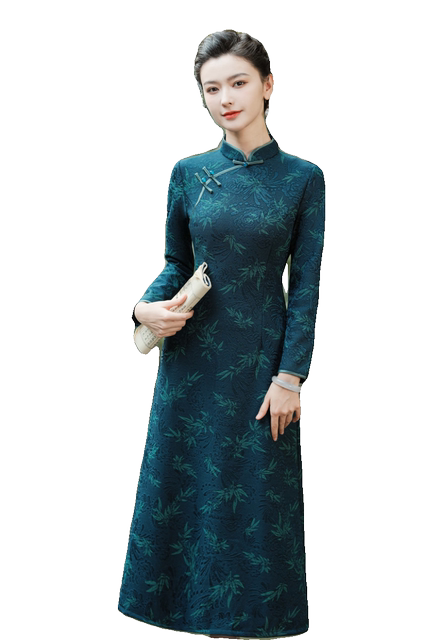 2023 Winter Cheongsam plus velvet thickened high -grade temperament ...