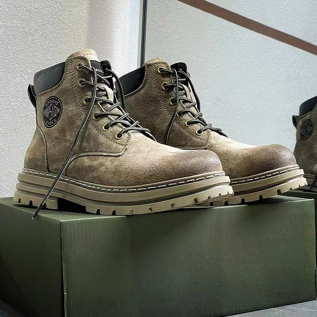 2025 autumn extra-large size men's shoes 45 high top breathable Martin ...