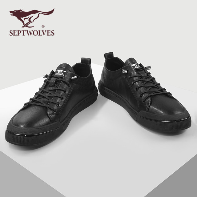 Septwolves Men's Niche Shoes 2025 Winter New Versatile Trendy Black Men ...