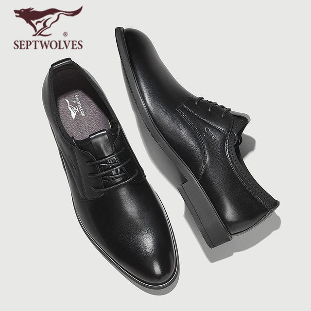 Septwolves Leather Shoes Men's Business Derby Shoes Men's Breathable ...