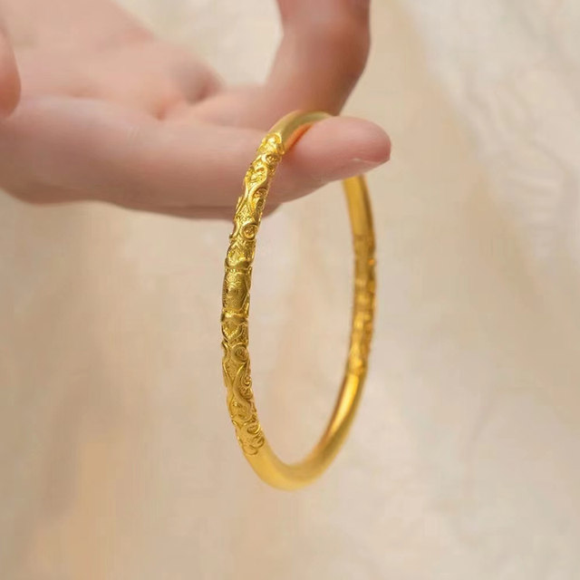 Gold store same style gold curly grass pattern bracelet sand gold ...