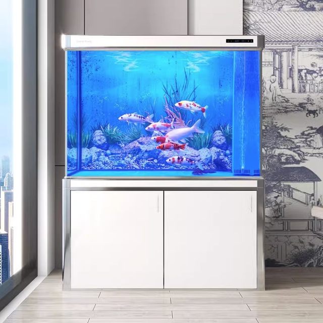 Sensen large fish tank ultra-white glass aquarium living room medium ...