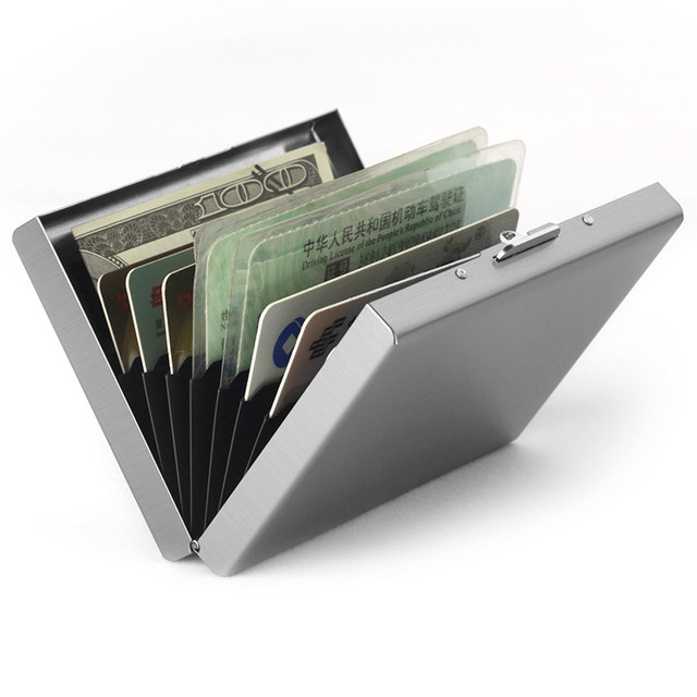 Metal card holder for men, stainless steel card holder for women, anti ...