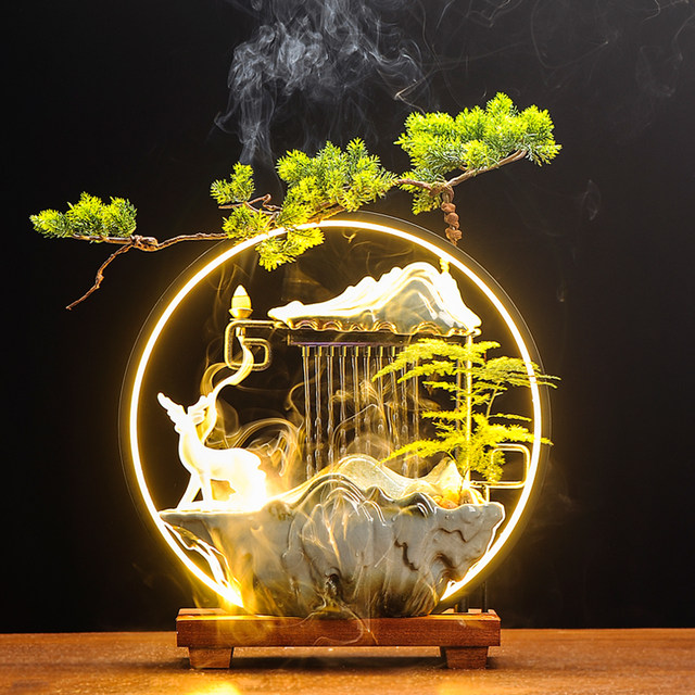 Chinese Zen Zen Circle Circular Fountain Fountain Fortune Living Room ...