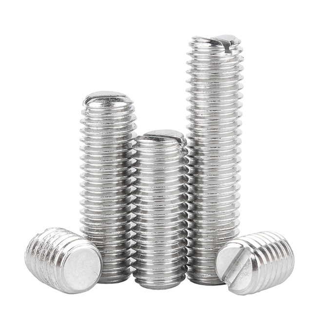 304 stainless steel flat end set screw slotted headless machine screw ...