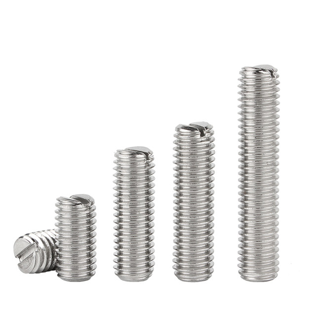 304 stainless steel flat end set screw slotted headless machine screw ...