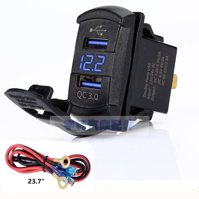 RV, boat, car modified dual USB car mobile phone charger voltmeter ...