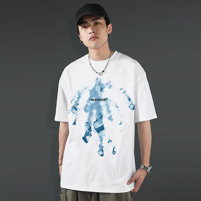 WASSUP Ice Cube Falling Heavy Fashion Brand Men's Short-Sleeved T-Shirt ...