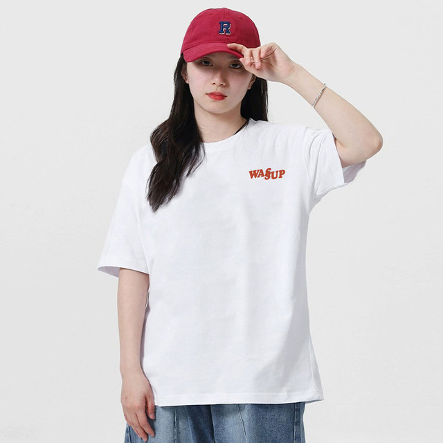 WASSUP trendy brand heavyweight pure cotton 280g letter logo T-shirts ...