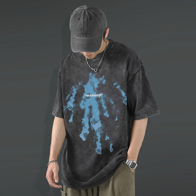WASSUP Ice Cube Falling Heavy Fashion Brand Men's Short-Sleeved T-Shirt ...