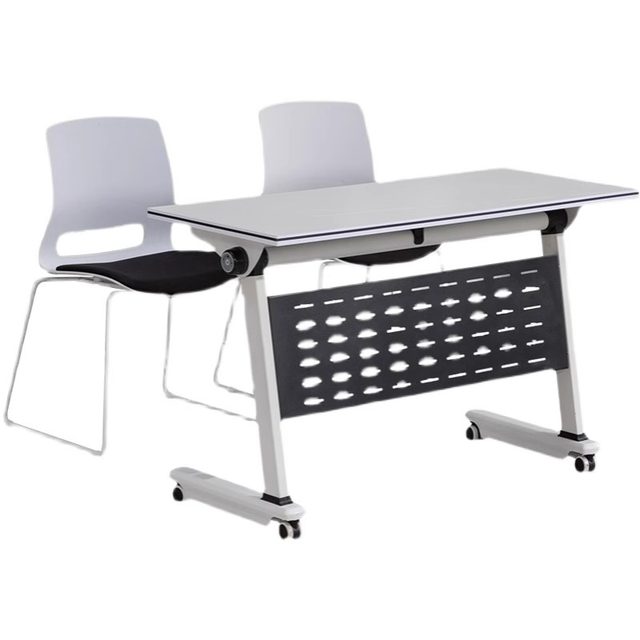 Folding training table conference table and chair combination movable ...