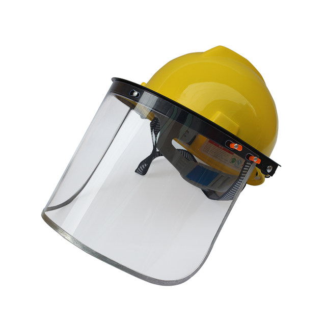 PVC protective mask Protective mask with safety helmet Anti-liquid ...