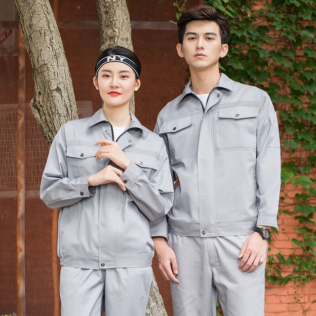 Spring and autumn long-sleeved reflective work clothes suit for men's ...