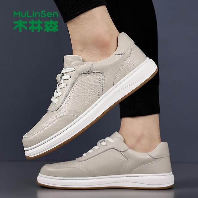 Mulinsen men's shoes 2025 spring genuine leather breathable casual ...
