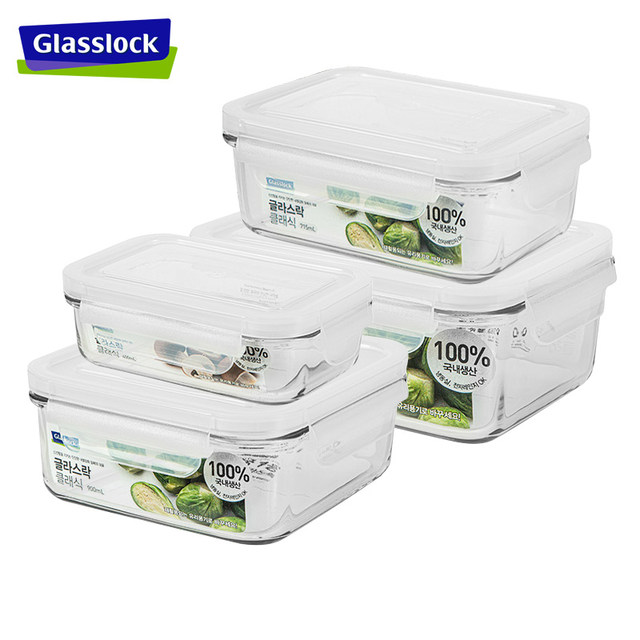 Glasslock imported heat-resistant tempered glass crisper separated ...