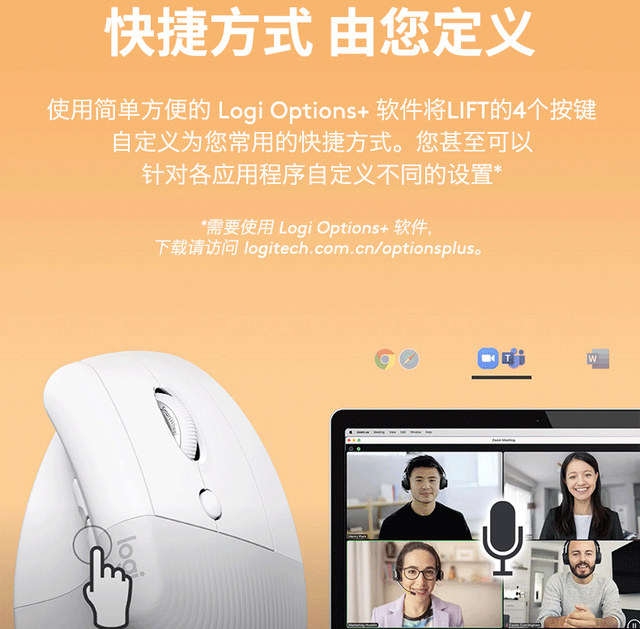 Logitech Lift vertical ergonomic wireless Bluetooth mouse mute office ...