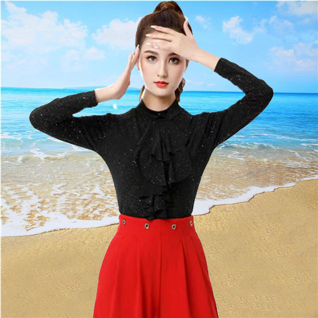 Yang Bubu Sailor Dance Costume Women's Summer Round Neck Wave Shirt ...