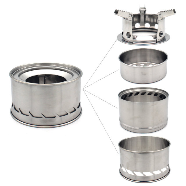 Outdoor portable wood firewood stove picnic cooker head small windproof ...