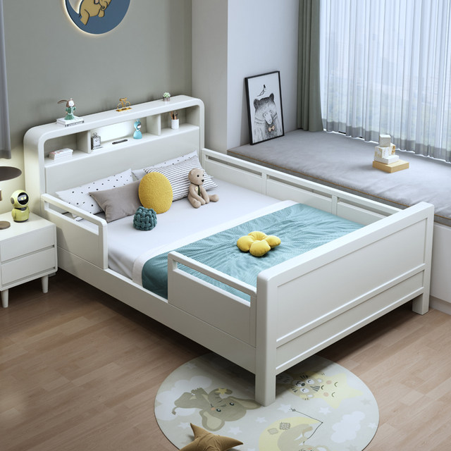 Nordic full solid wood simple style children's bed student single bed 1 ...