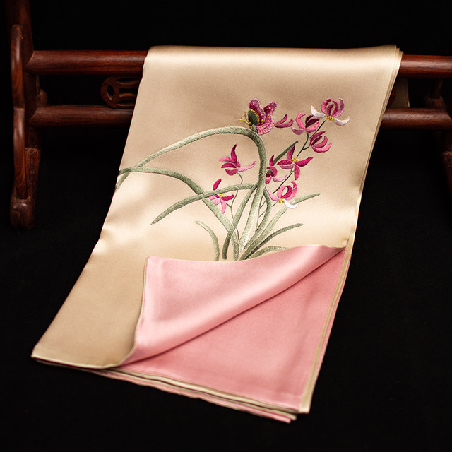 Suzhou embroidered silk scarf mulberry silk embroidered scarf spring ...