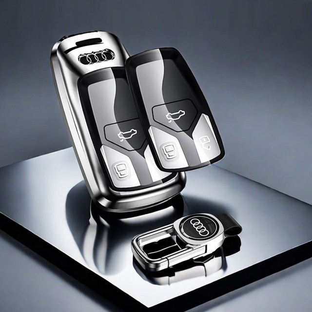 Audi q5l key cover 2025 a4l metal buckle car high-end shell decoration products aluminum alloy bag