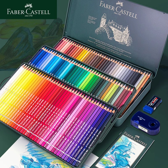 German Faber-Castell green iron box oil-based color pencil Green Hui ...