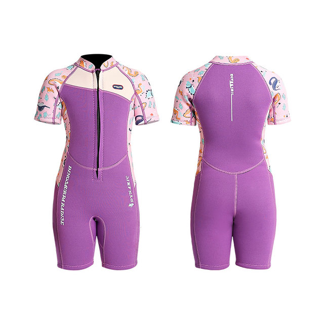 New children's warm winter swimsuit one-piece short-sleeved 2.5MM ...