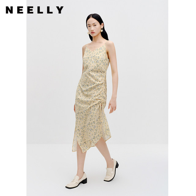 NEELLY Nali Shopping Mall same floral suspender skirt sleeveless long ...