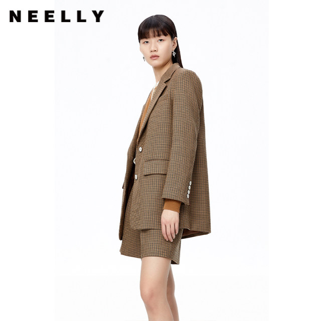 NEELLY Nali Shopping Mall same retro plaid suit jacket for women ...