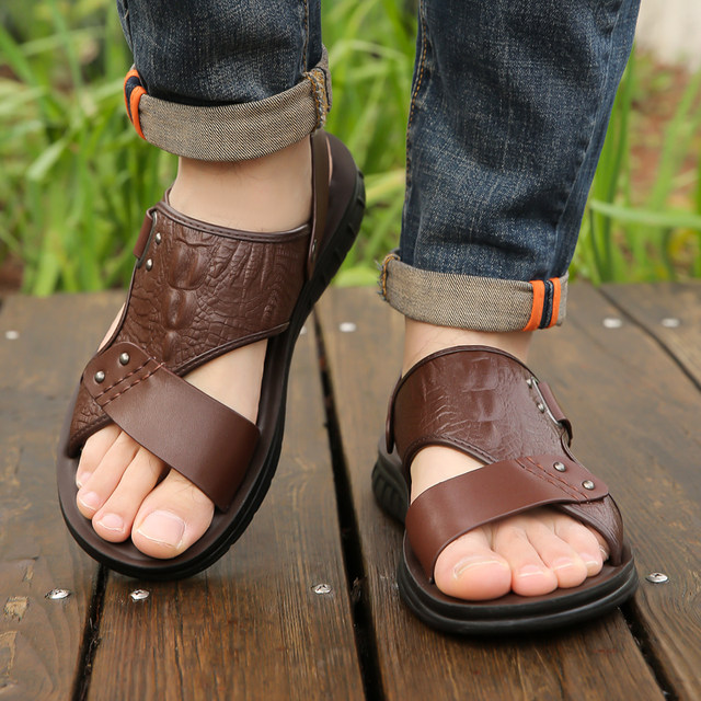 Waterproof sandals men's 2025 summer soft sole casual beach shoes men ...