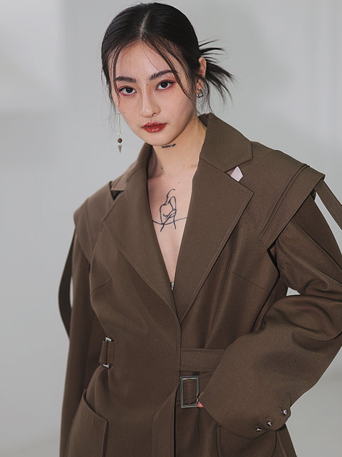 JNYLON independent designer brand hollow streamer line adjustable waist ...