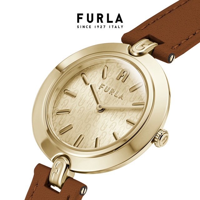 FURLA Watch Women's Brown Strap Light Luxury Fashion Simple Quartz Watch