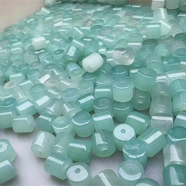 Golden silk jade half bucket beads half cut beads DIY jade beads loose ...