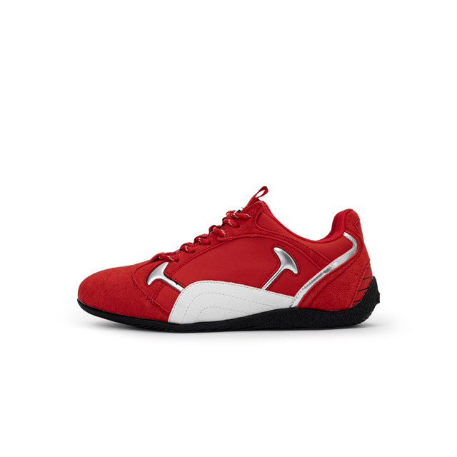 Fashion brand smiling red racing shoes for men and women niche couples ...