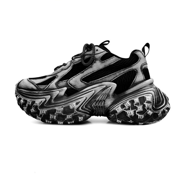 Paris durian thick-soled tire shoes for men, trendy brand, niche black ...