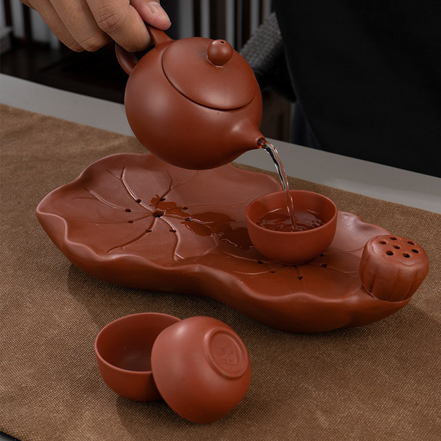 Zisha Kung Fu Tea Disk Chinese Furnishing Simple Store Storage Storage ...