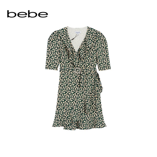 bebe spring and summer series ladies V -neck floral printing short ...