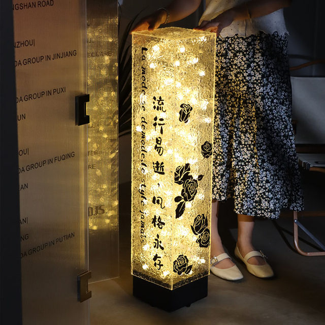 Customized stone pattern acrylic floor-standing light box Creative ...