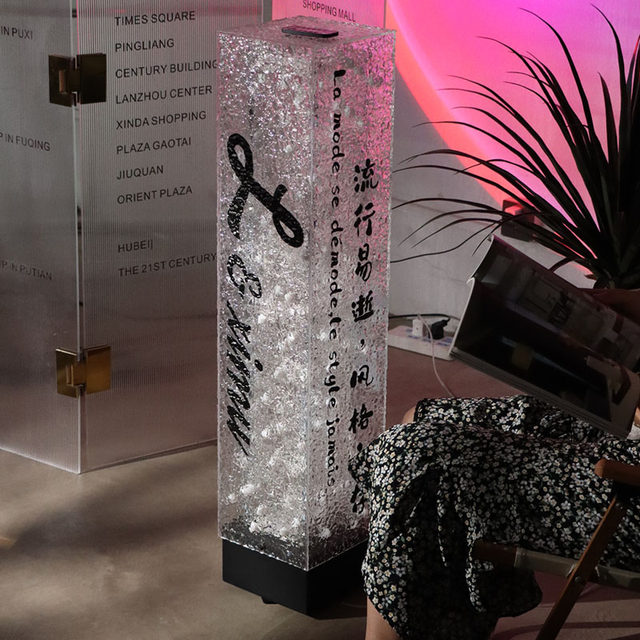 Customized stone pattern acrylic floor-standing light box Creative ...